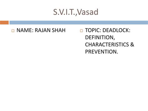 deadlock operating system ppt