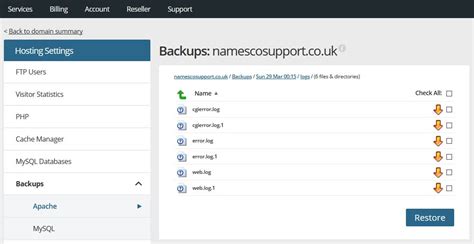 Using Apache Backups Support Centre Uk