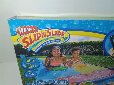 Wham-O SLIP N SLIDE WAVE RIDER DOUBLE INFLATABLE WATER SLIDE RACE KID FUN PARTY 32187643800 ...