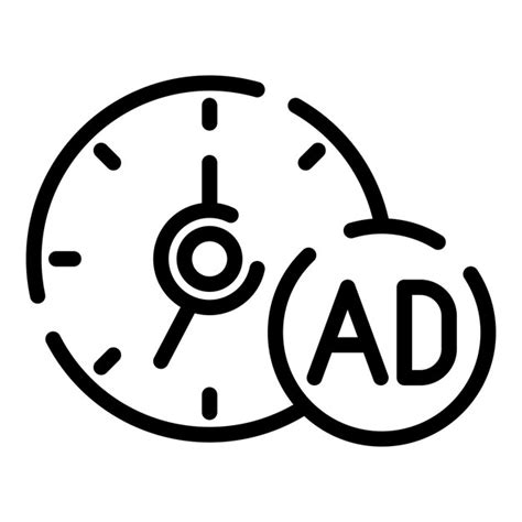 Ícone De Tempo De Publicidade Delinear ícone Vetor De Tempo De
