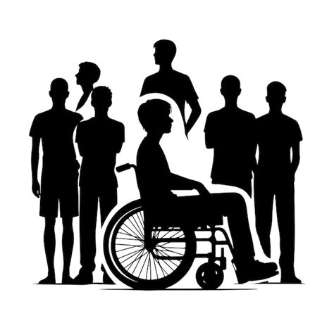 Disablement Person Silhouettes Vector Premium Ai Generated Vector