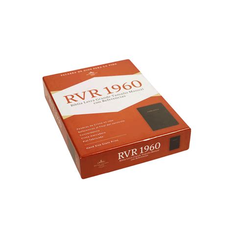 RVR 1960 Biblia Letra Grande Tamaño Manual negro piel fabricada con
