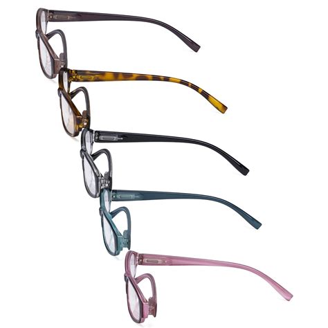 Reading Glasses Small Narrow Lens Specs 5 Pack For Women