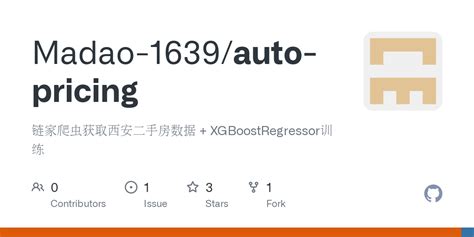 Github Madao 1639auto Pricing 链家爬虫获取西安二手房数据 Xgboostregressor训练