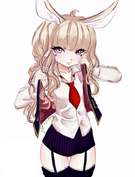 Safebooru Animal Ears Brown Hair Elin Tera Garter Straps Long Hair