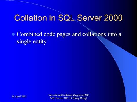Unicode And Collation Support In Microsoft Sql Server