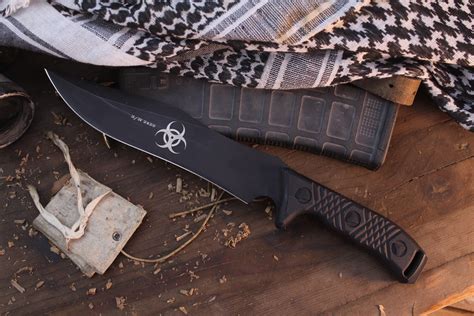 Copy Of Microtech Arbiter 8 75 Fixed Blade Knife Black G10 Stonewashed