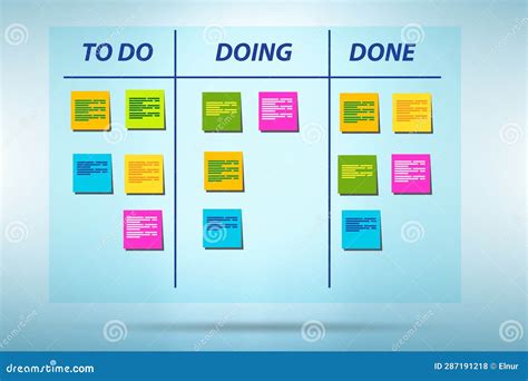 Agile Kanban Board With Outstanding Tasks Royalty Free Stock Image 289213120