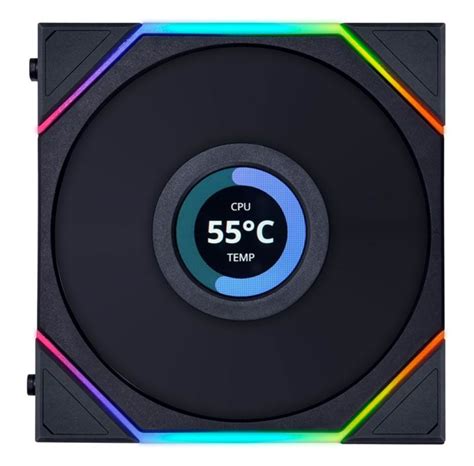 Lian Li Uni Fan Tl Lcd 120 Chassi Fläkt 120mm Svart Med Rgb Led 27 Dba