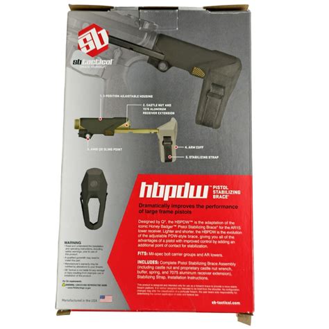 USED HBPDW Pistol Brace SBTactical KTactical Premium Tactical