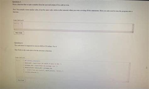 Solved Quention 5 Write A Fucction That Aceepts A Number