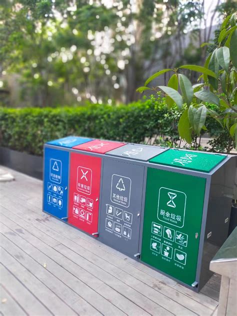脚踏式四分类垃圾箱，镀锌板，可内置搭配垃圾桶4 240l ，尺寸2800 800 1300，常规分类色，4组起送，仅武汉市可下单，其他地区需联系供方重新询价 融创集采商城
