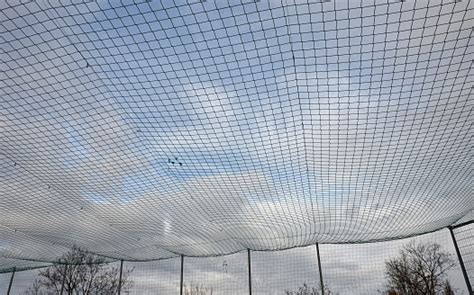 학교에서 볼 게임을위한 다기능 야외 놀이터 라인이있는 플라스틱 카펫에서 녹색 인조 잔디 농구 농구와 축구 목표 높은 그물과 가드레일을 잡는 주변 Basketball