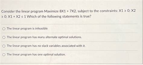 solved consider the linear program maximize 8x1 7x2