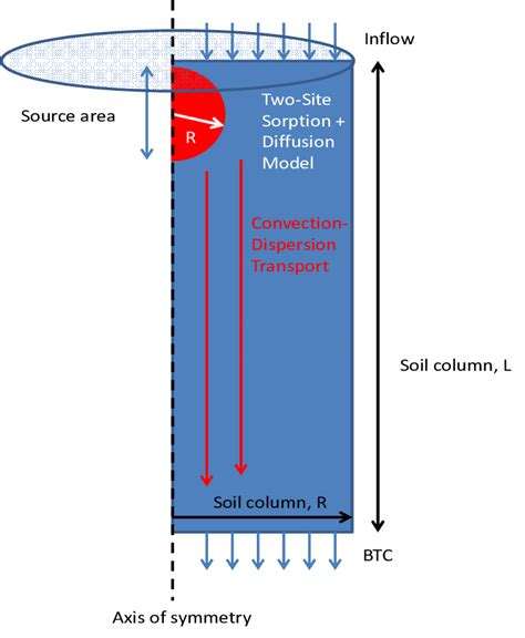 Hydrus 2d Axi Symmetrical Domain Showing Modeled Processes For