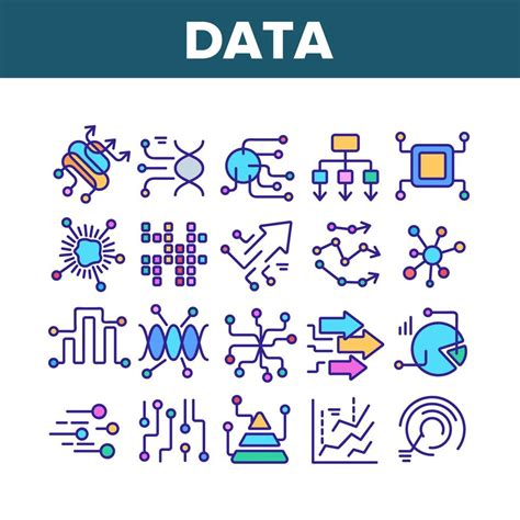 Data Analysis Analytic Collection Icons Set Vector 9962111 Vector Art