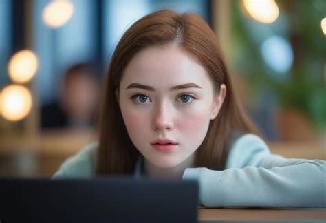 Premium Photo Woman Sitting And Working In Front Of A Computer