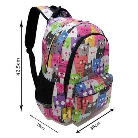 خرید و قیمت کیف مدرسه دخترانه مدل گربه با جامدادی برند رسپینا از غرفه مد بگ تولیدی کیف و کوله