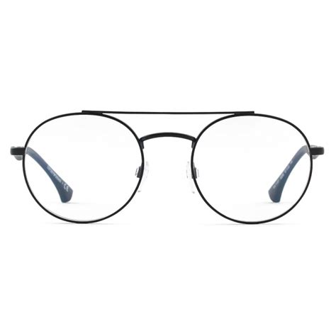 Giorgio Armani Round Men Eyeglasses Navy Blue Eyeglasses