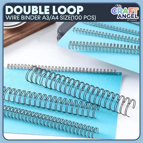 100PCS Double Loop Wire Binding For Wire Binding Machine Ring A3 A4 Size 34 50 Holes Binder