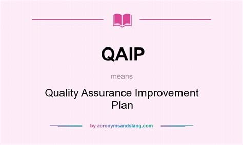 Qaip Quality Assurance Improvement Plan In Undefined By