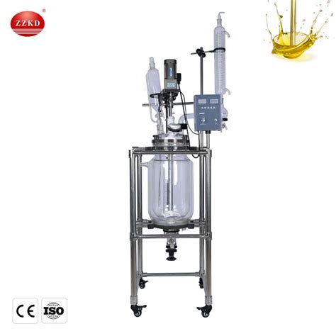 Jacket Heated Constant Temperature Reactor Process 50 200 100 Liter Glass Reactor Glass