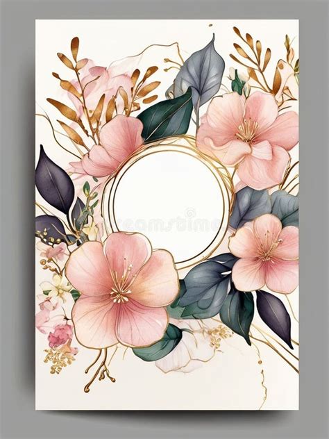 Elegant Wedding Invitation Card Design Stock Illustration