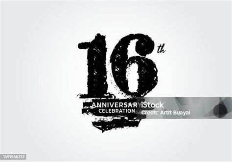 Vektor Hitam Tipe Logo Perayaan Ulang Tahun 16 Tahun Logo Ulang Tahun