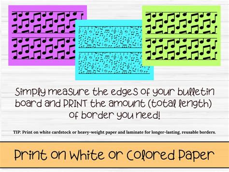 Music Notes Bulletin Board Border Strips Printable Music Borders