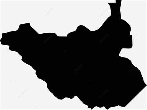 Simple Flat Vector Illustration Of South Sudans Country Area As A Solid Black Silhouette Map