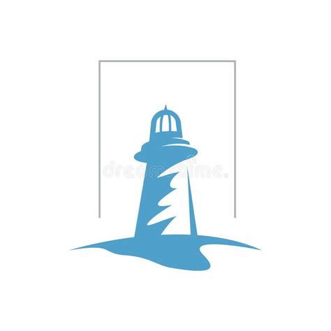 Abstract Flat Style Beacon Lighthouse Logo Vector Design Illustrations