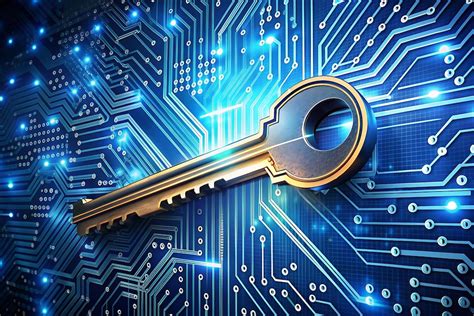 A Digital Key Unlocking A Vault Of Encrypted Data Symbolizing Cybersecurity Premium Ai