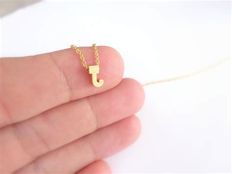 Initial J Necklace Gold J Initial Necklace Personalized T Etsy