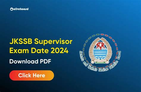 Jkssb Supervisor Exam Date 2024 Out Download Pdf