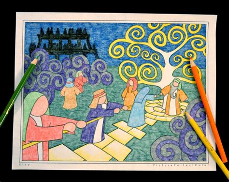 Lehi S Dream Of The Tree Of Life LDS Coloring Page For Etsy
