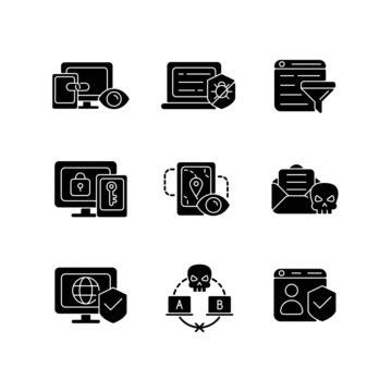 Collection Of Glyph Icons Depicting Hand Gestures Against White