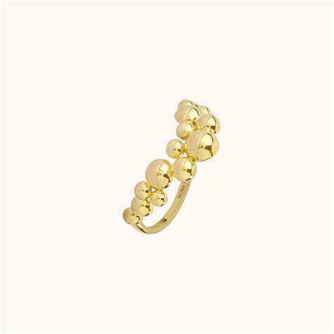 Womens 14k Real Gold Bubble Curve Statement Ring Norm Jewels