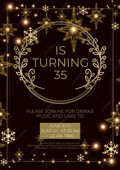 황금 테두리 성인 초대장입니다 생일 일러스트 템플릿 Psd 다운로드 디자인 자료 다운로드