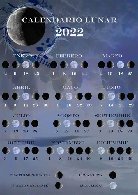 Calendario Lunar 2022 Meiga Nova
