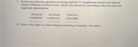 Perform The Following Operations Involving Eight Bit Chegg
