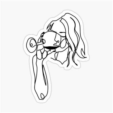 Woman Drinking Wine Sticker For Sale By Linearlineart Redbubble