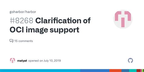Clarification Of Oci Image Support · Issue 8268 · Goharborharbor · Github