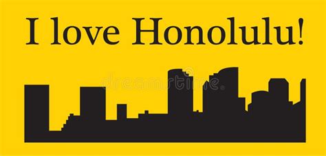 Honolulu Hawaii City Silhouette Stock Illustration Illustration