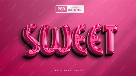 Premium Psd Sweet Purple 3d Text Effect Template Design