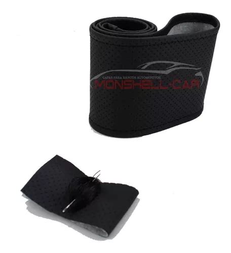 Capa De Volante Couro Ecológico Costurada Revestir Preto Parcelamento Sem Juros