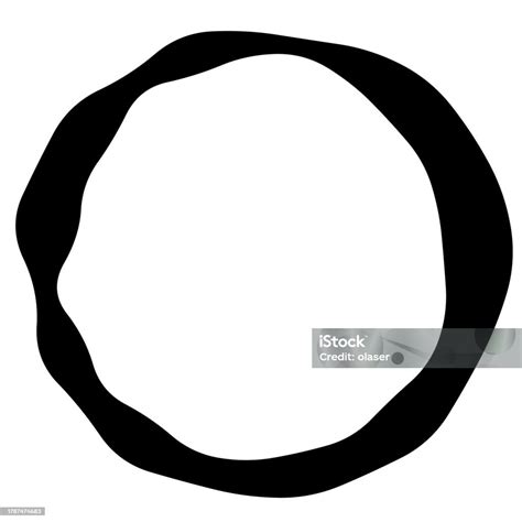 흰색 바탕에 검은색으로 왜곡된 고리 모양이 추상적인 닫힌 형태를 만듭니다 0에 대한 스톡 벡터 아트 및 기타 이미지 0