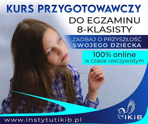 Kurs przygotowawczy do egzaminu 8 klasisty Tuchów Ogłoszenie na