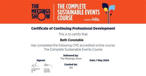 Sara Osman On Linkedin Ive Completed The Complete Sustainable Events