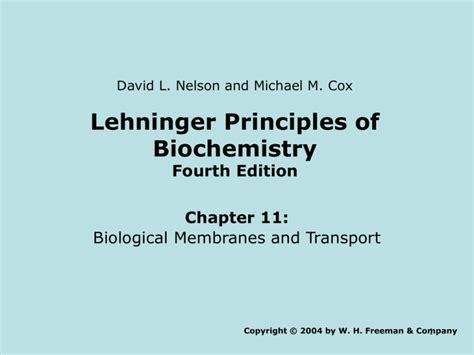Lehninger Principles Of Biochemistry Fourth Edition Chapter