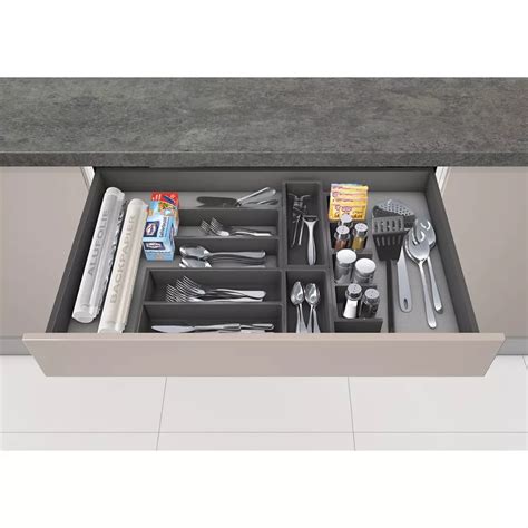 Buy Hafele Ergo Fit Connect Dark Grey Set 8 Cutlery Organiser 556 32
